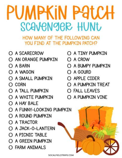 Free Fall Scavenger Hunt Printables - SoCal Field Trips